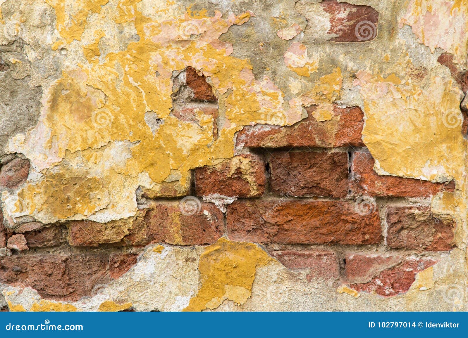 Old Yellow Wall. Brick Background. Grunge Texture Stock Photo - Image ...