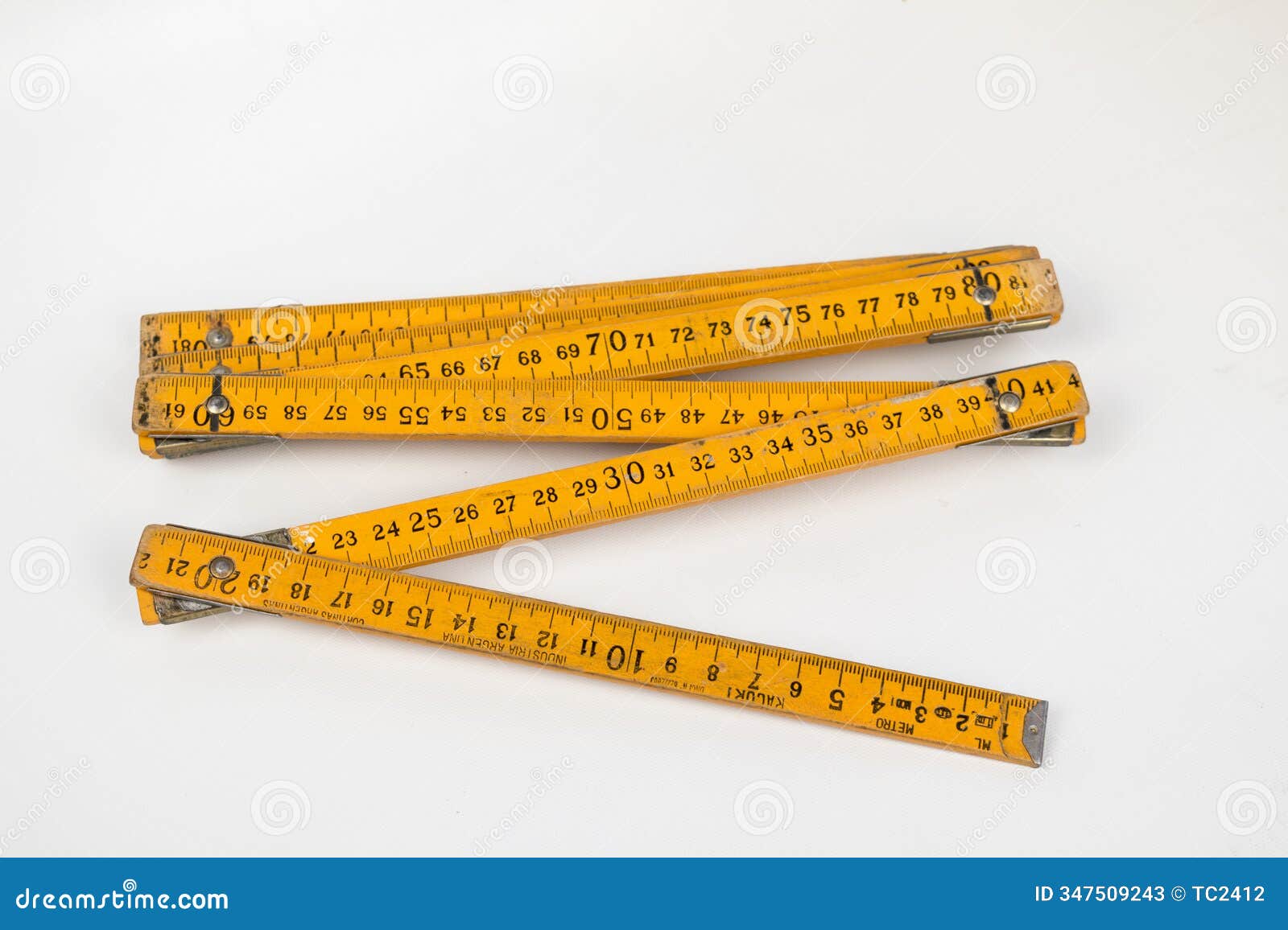 Old Yellow Wooden Meter on White Background Stock Image - Image of ...