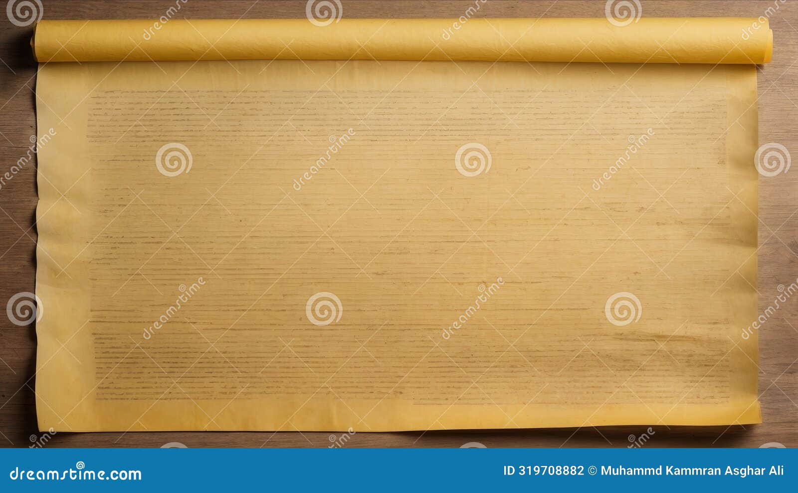 An Old Yellowed Piece of Paper or Papyrus, Top View. Generative a Stock ...