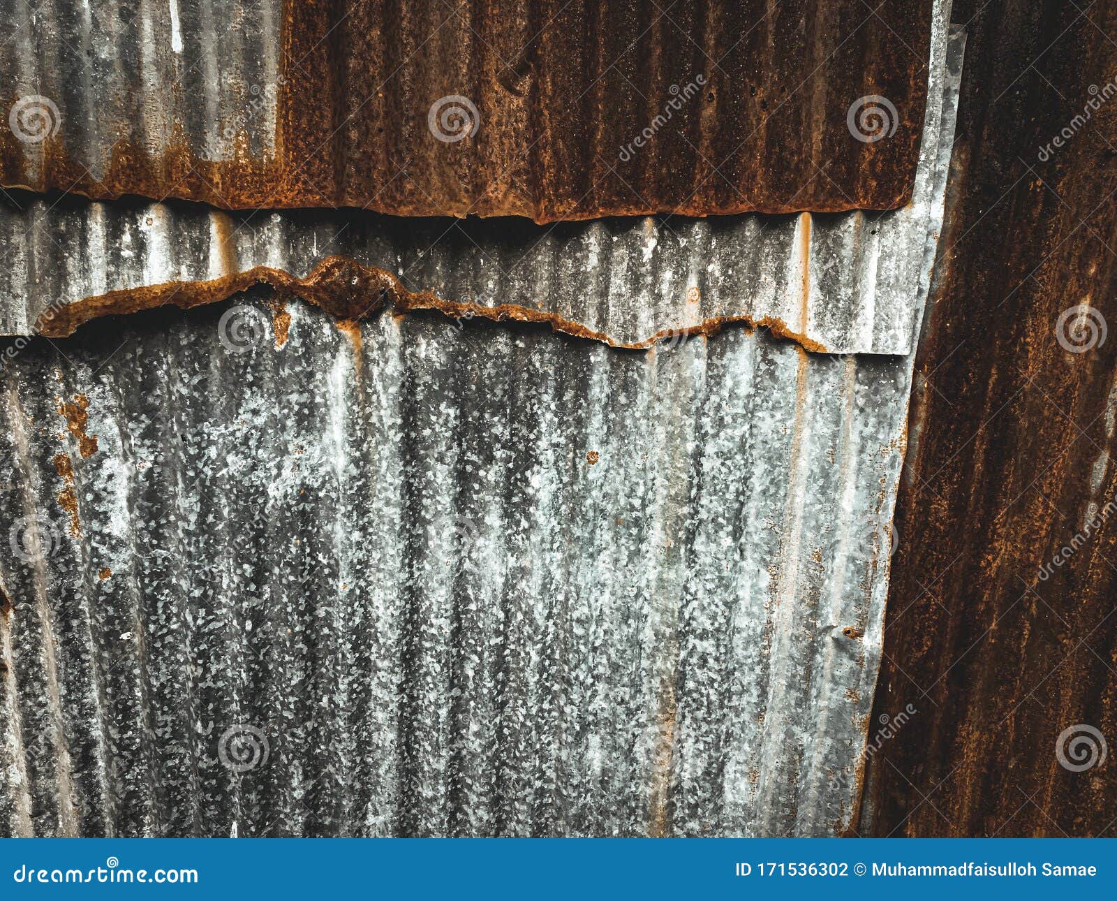 Old Zinc Sheet Roof Texture Background for Work and Design Stock Photo ...