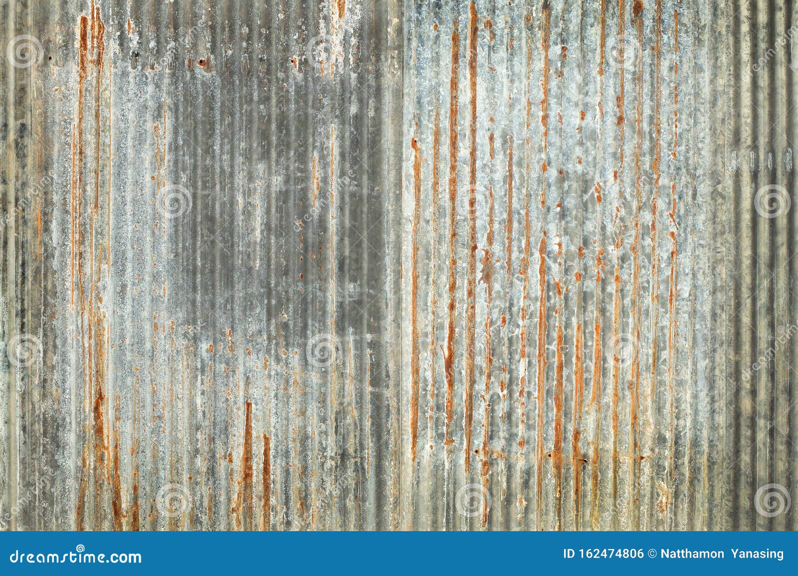 Old Zinc Wall Texture Background, Rusty on Galvanized Metal Panel ...