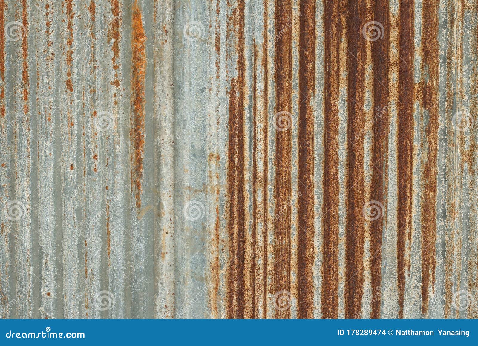 Old Zinc Wall Texture Background, Rusty on Galvanized Metal Panel ...
