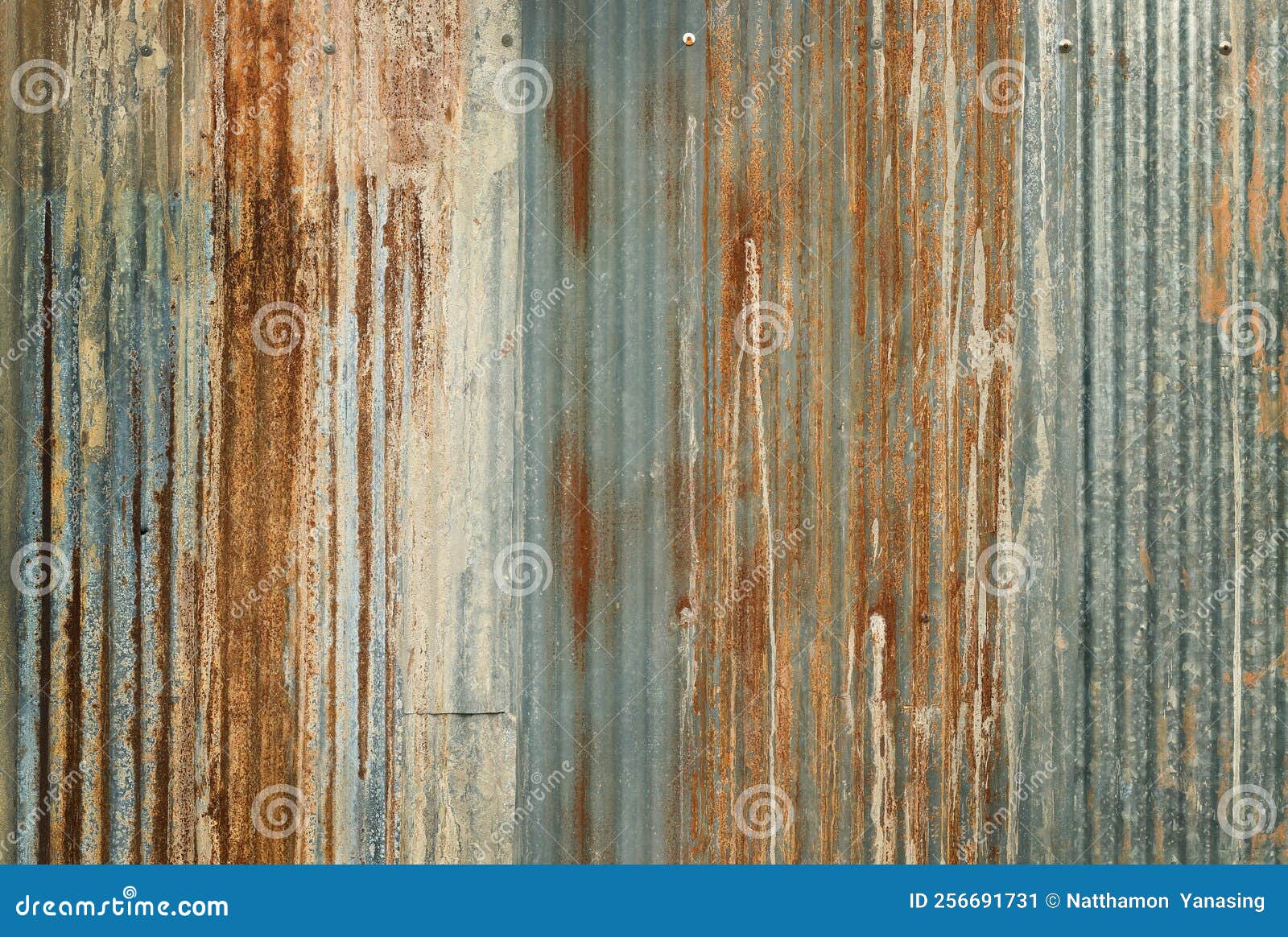 Old Zinc Wall Texture Background, Rusty on Galvanized Metal Panel ...