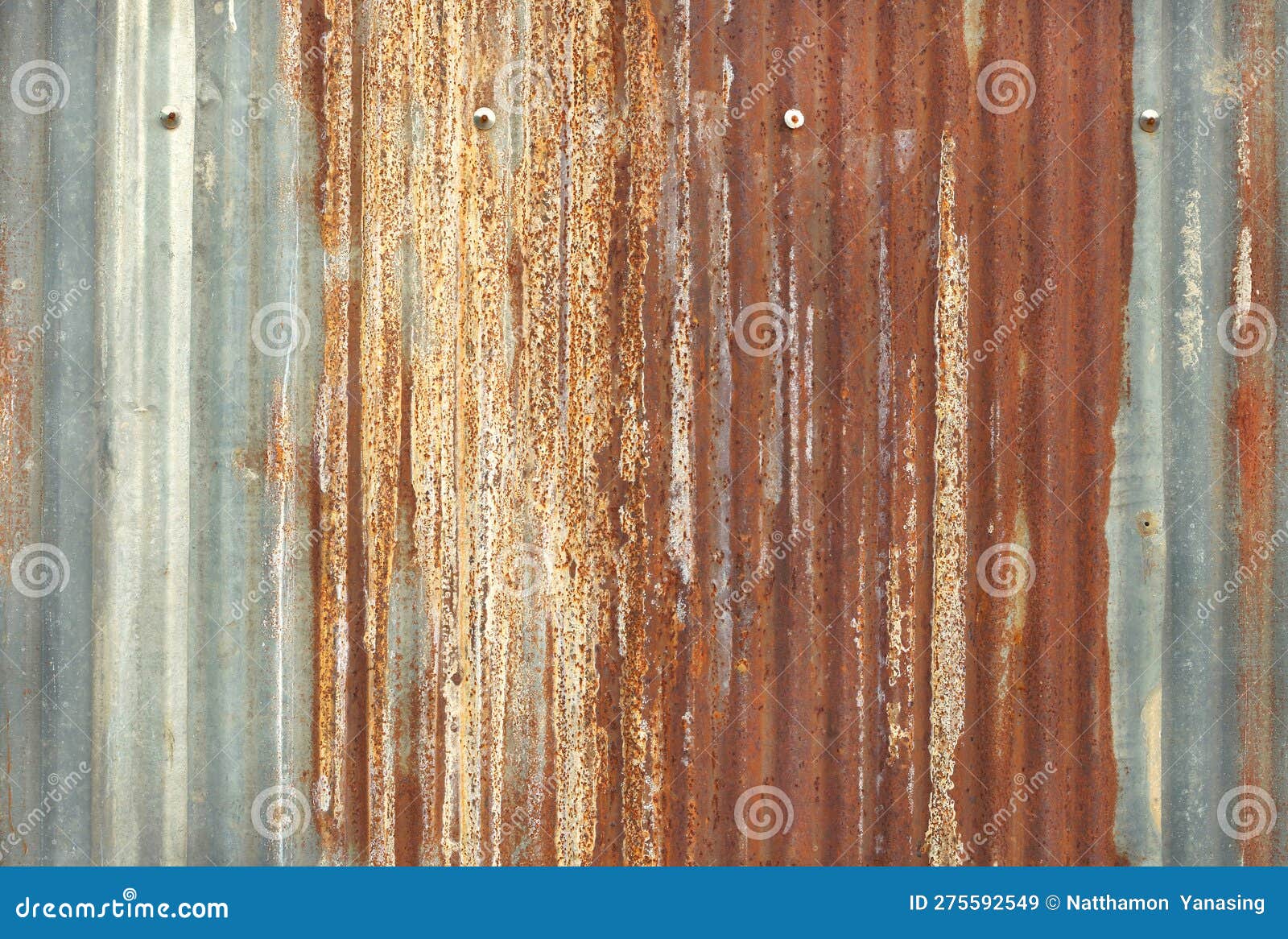 Old Zinc Wall Texture Background, Rusty on Galvanized Metal Panel ...