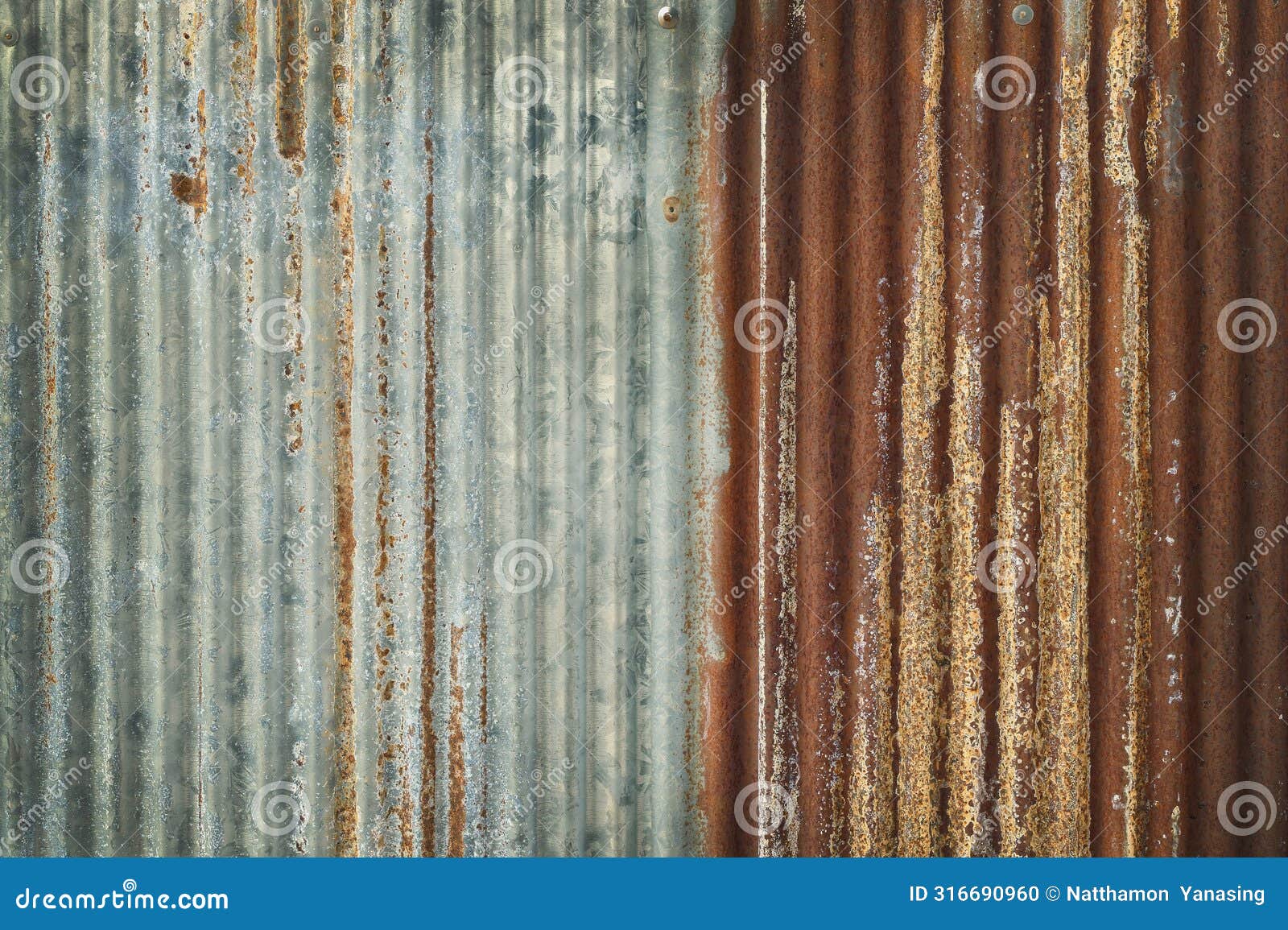 Old Zinc Wall Texture Background, Rusty on Galvanized Metal Panel ...