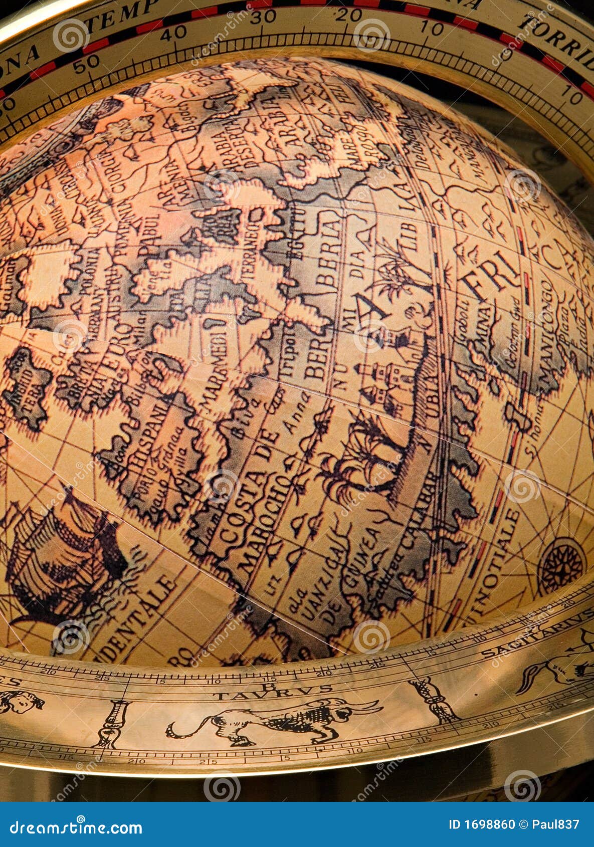 Olde World Globe stock photo. Image of atlas, oceans, rust - 1698860