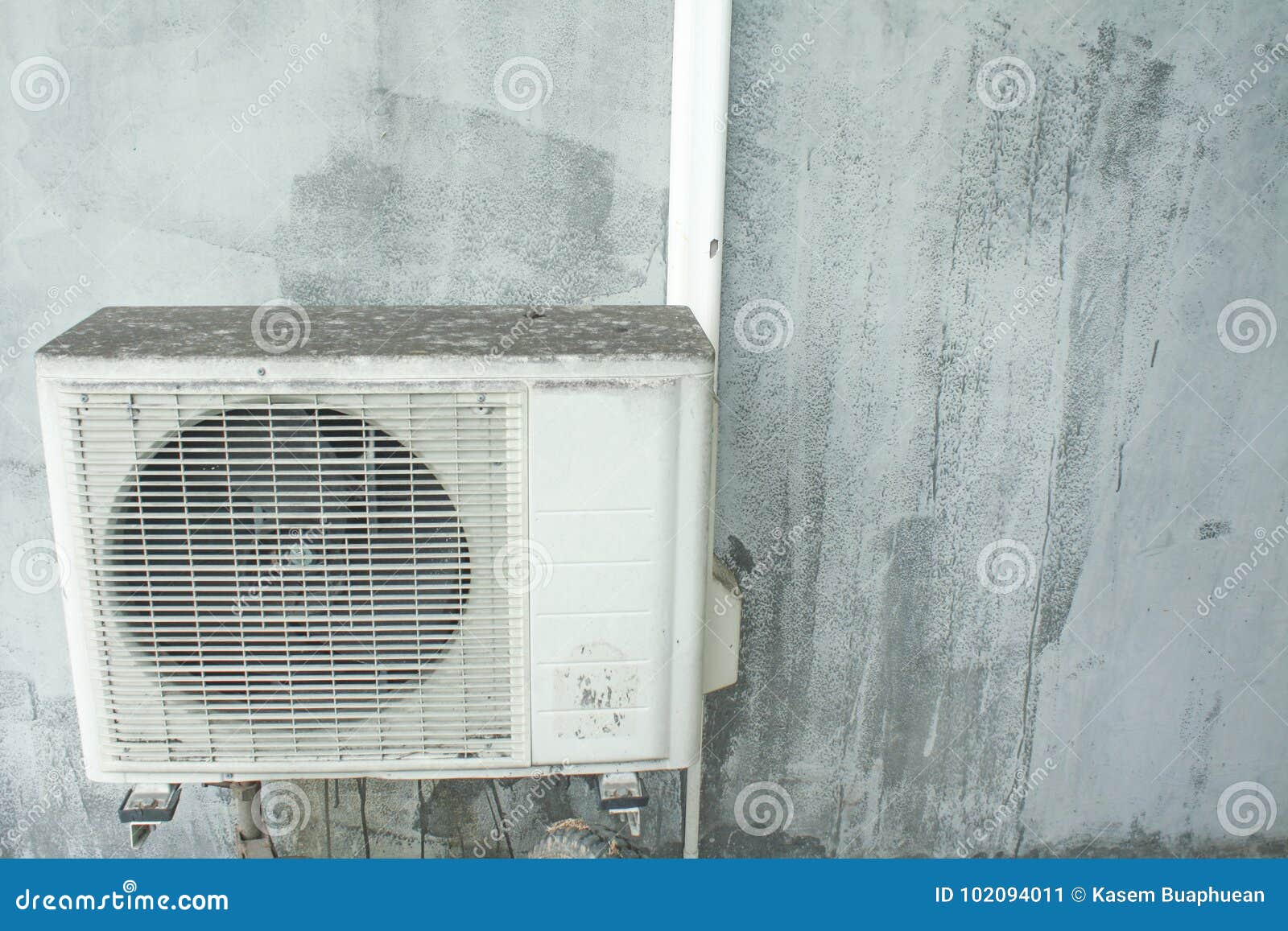 Older Air Conditioning on the Wall.Air Conditioner Compressor Stock ...