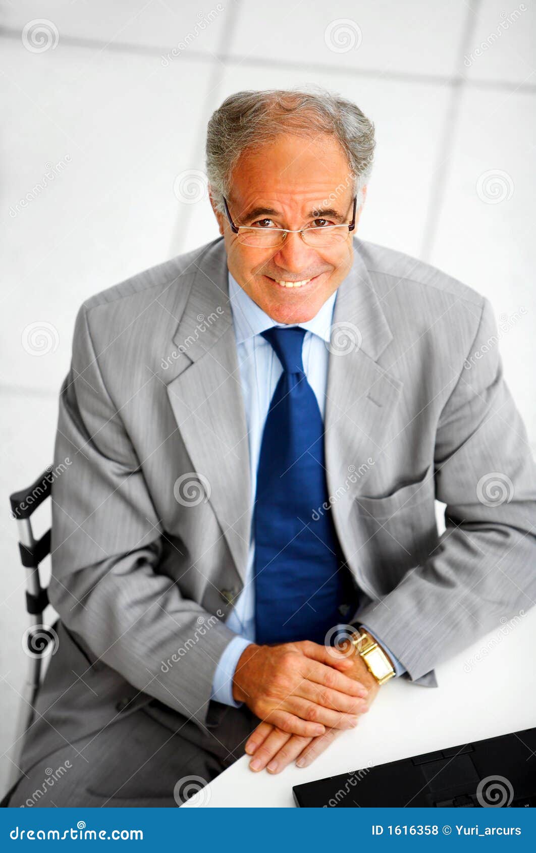 Older Businessman on a Break with His Laptop Stock Photo - Image of ...