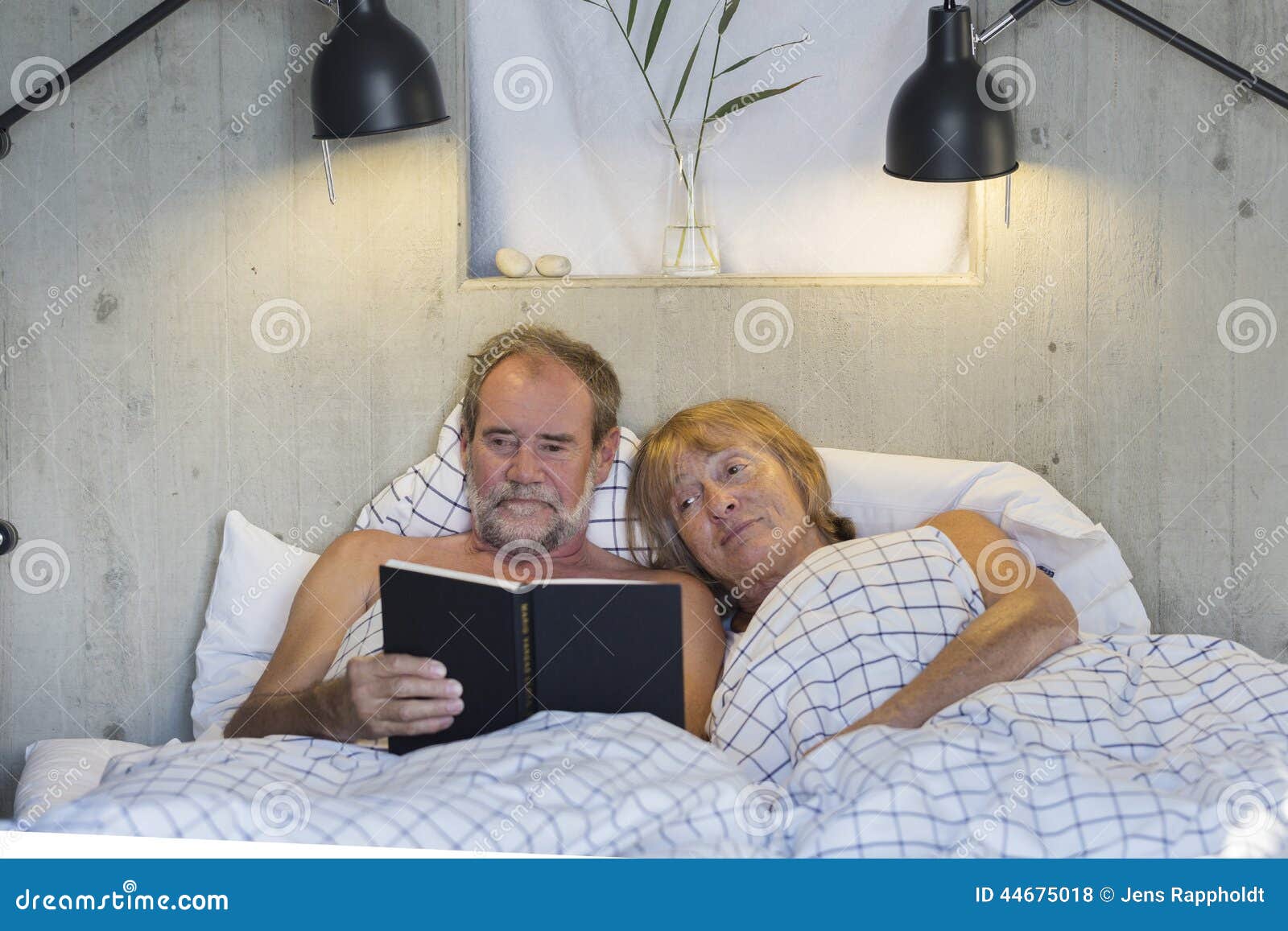Older couple in bed stock photo. Image of pillow, happy - 44675018
