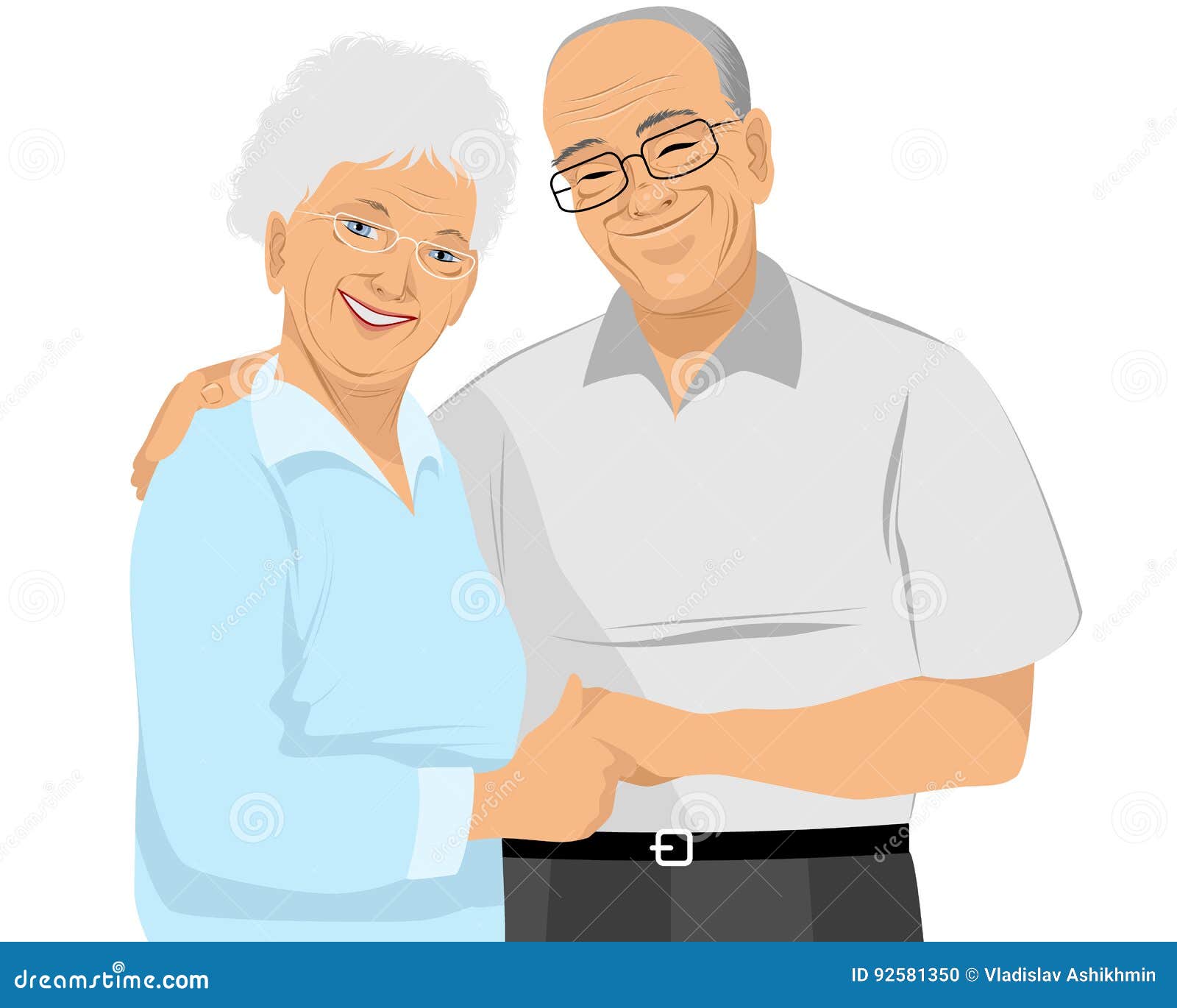 Older couple hugs stock vector. Illustration of vector - 92581350