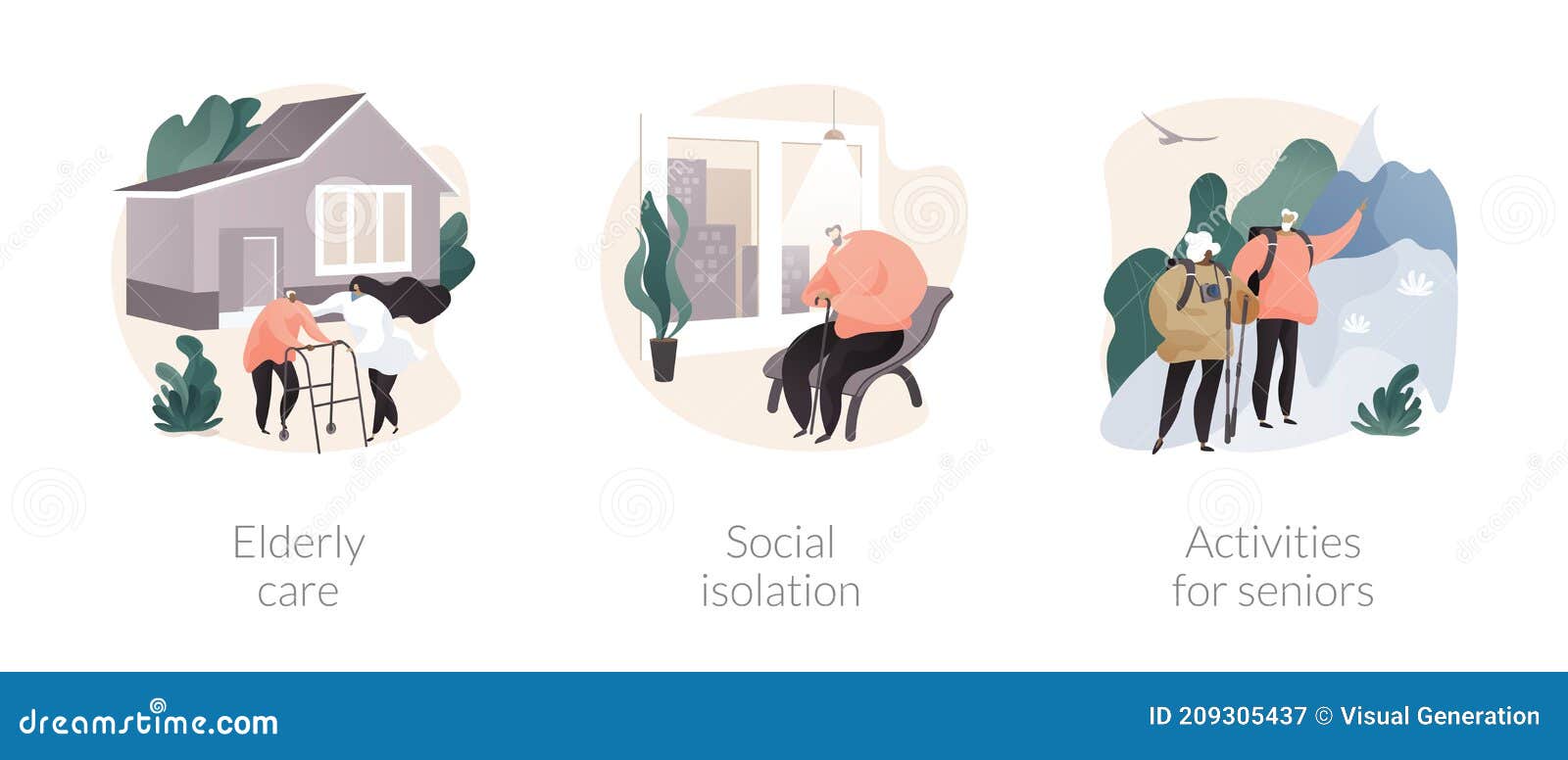 Older Generation Lifestyle Abstract Concept Vector Illustrations. Stock ...