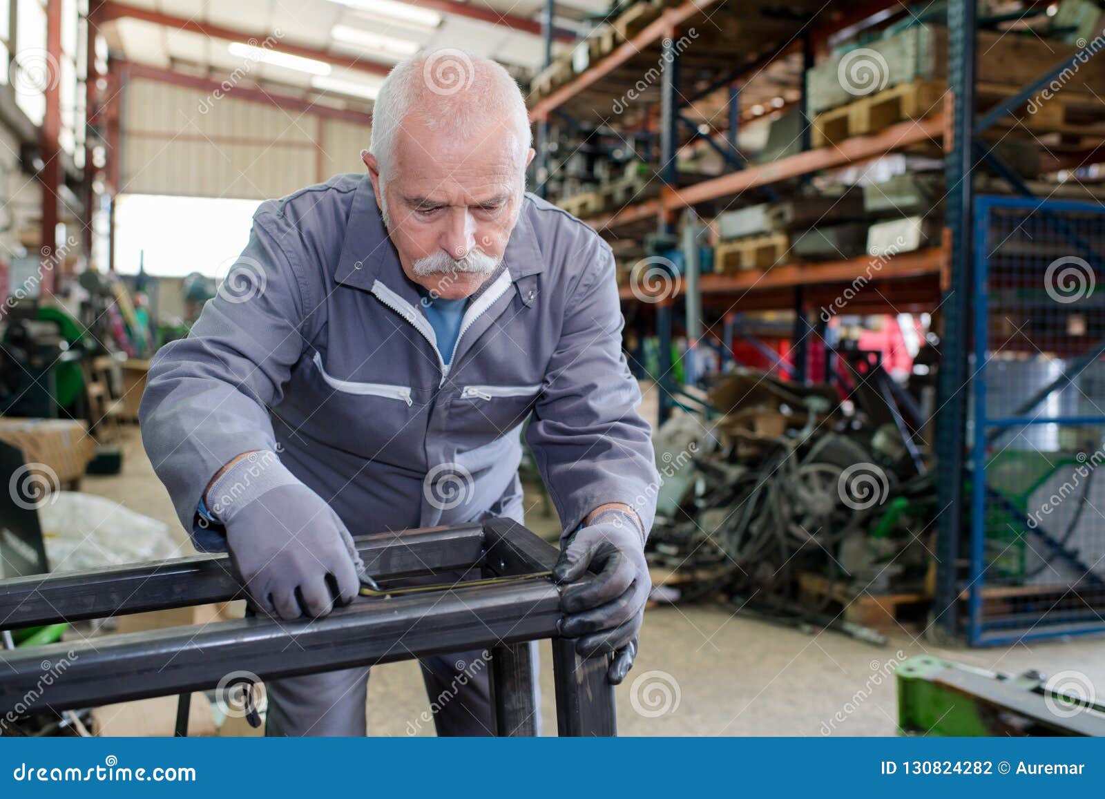 Older male steel worker stock photo. Image of metal - 130824282