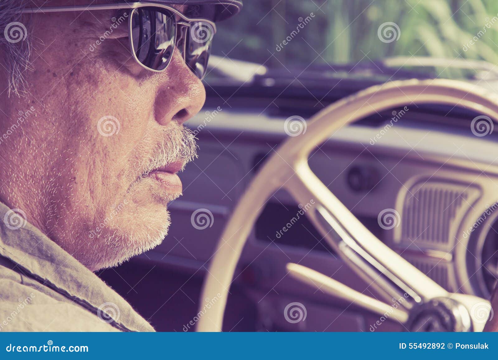 Older man driving a car stock photo. Image of summer - 55492892