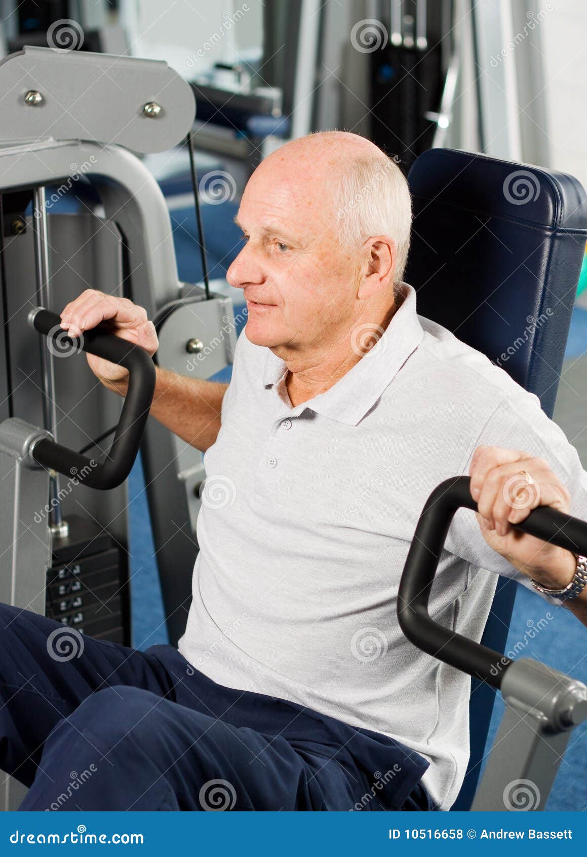 Older Man Exercising at the Gym Stock Photo - Image of people, older ...