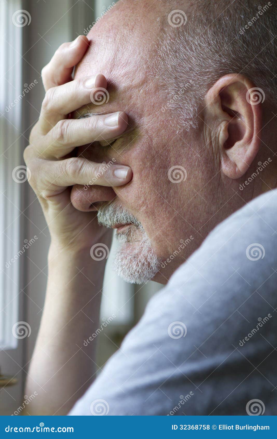 Older Man Expressing Pain or Depression, Vertical Stock Photo - Image ...