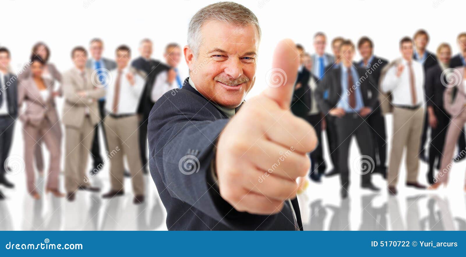 Older Man Giving the Thumbs Up in Front of a Crowd Stock Photo - Image ...