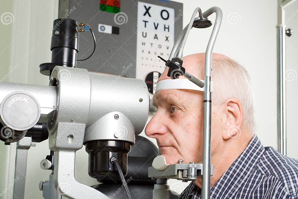 Older Man Having Eye Examination Stock Image - Image of mature, optical ...