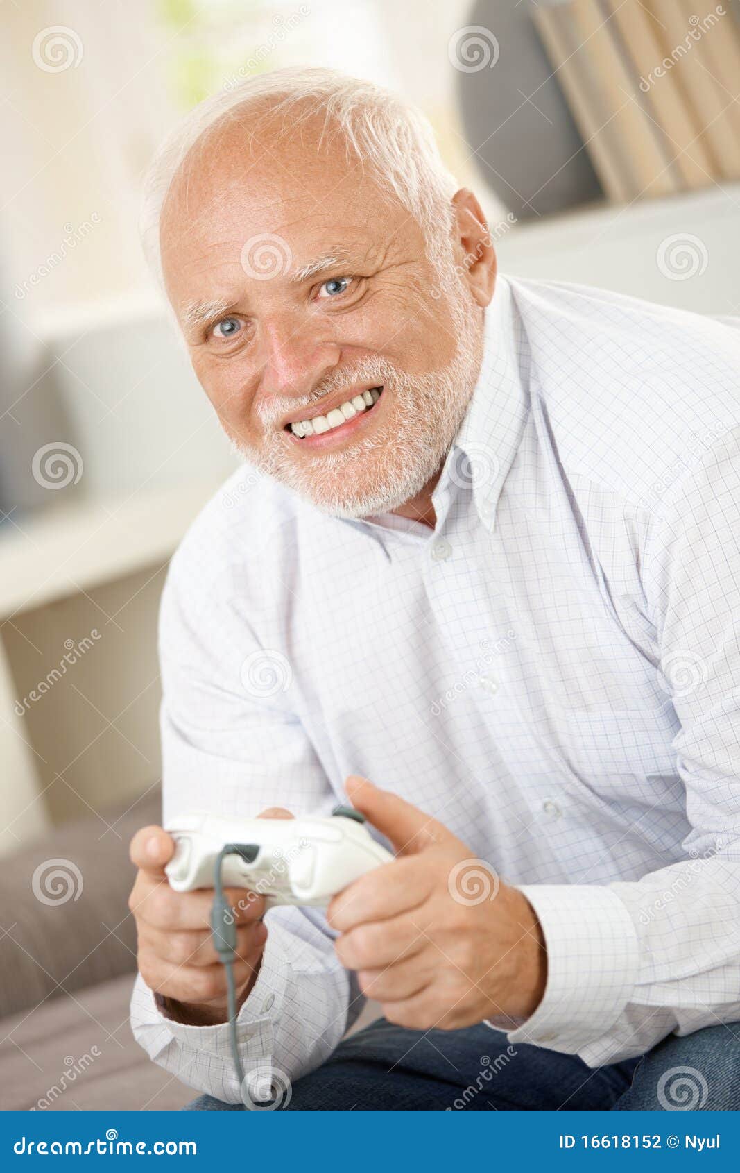 Older Man Having Fun with Computer Game Stock Photo - Image of ...