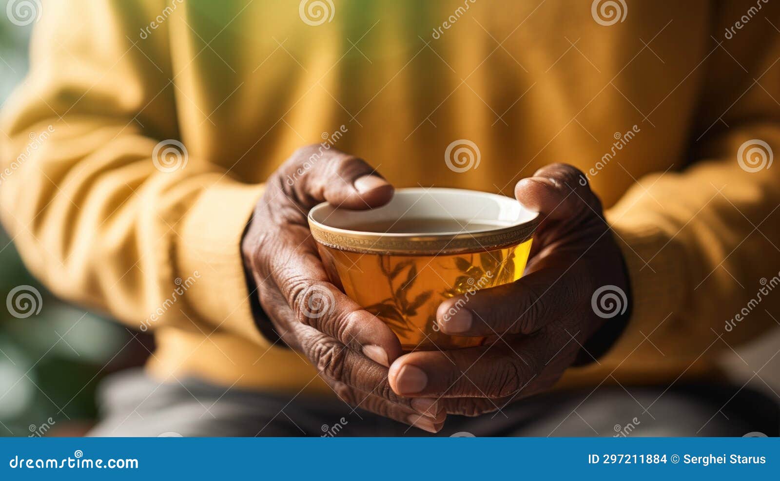 An Older Man Holding a Cup of Tea, AI Stock Photo - Image of lifestyles ...