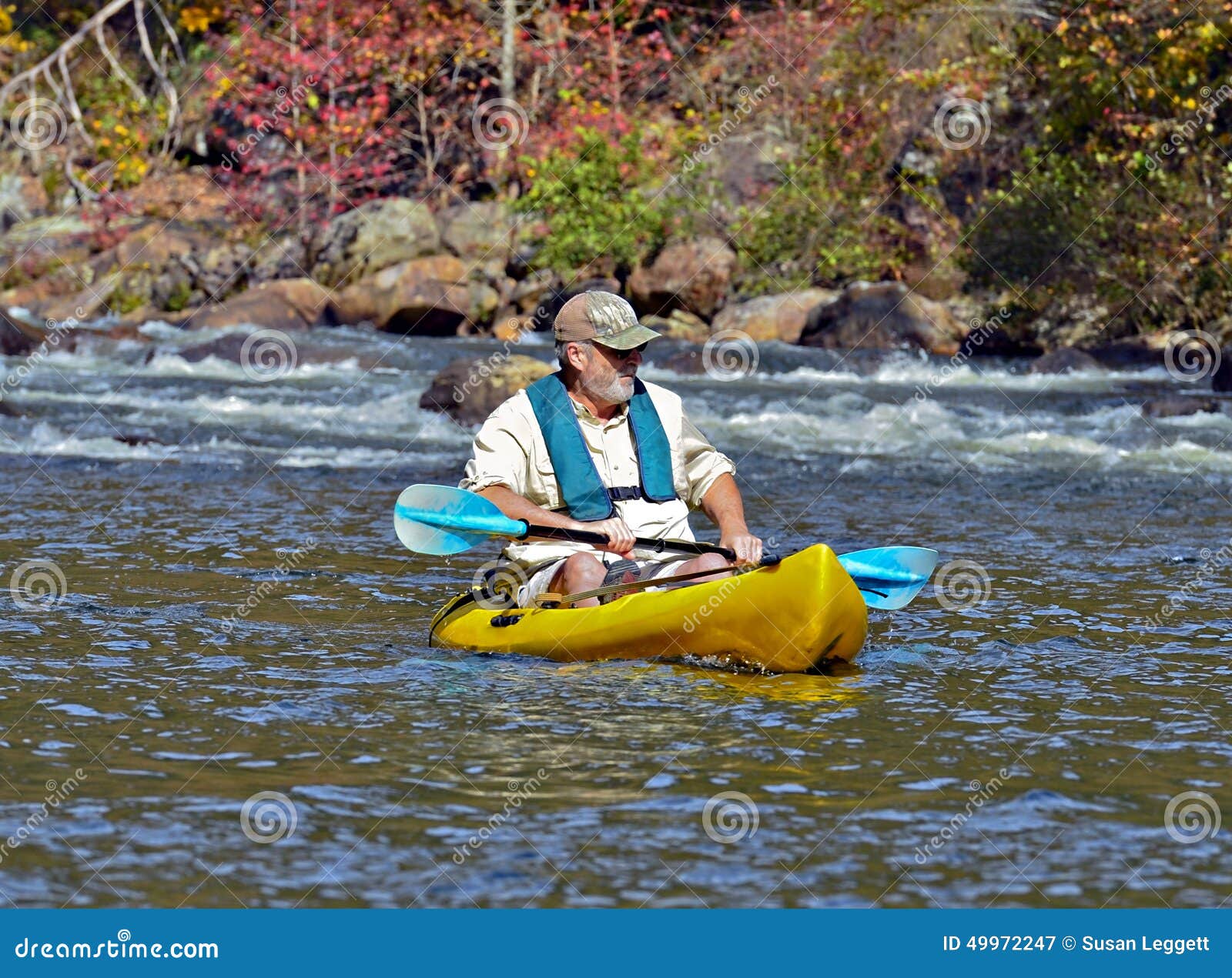 Older Man in Kayak stock image. Image of kayaking, kayak - 49972247