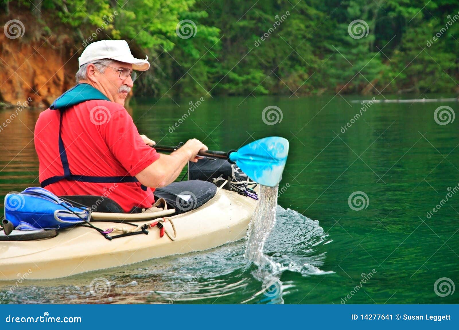 Older Man Kayaking stock image. Image of north, jacket - 14277641