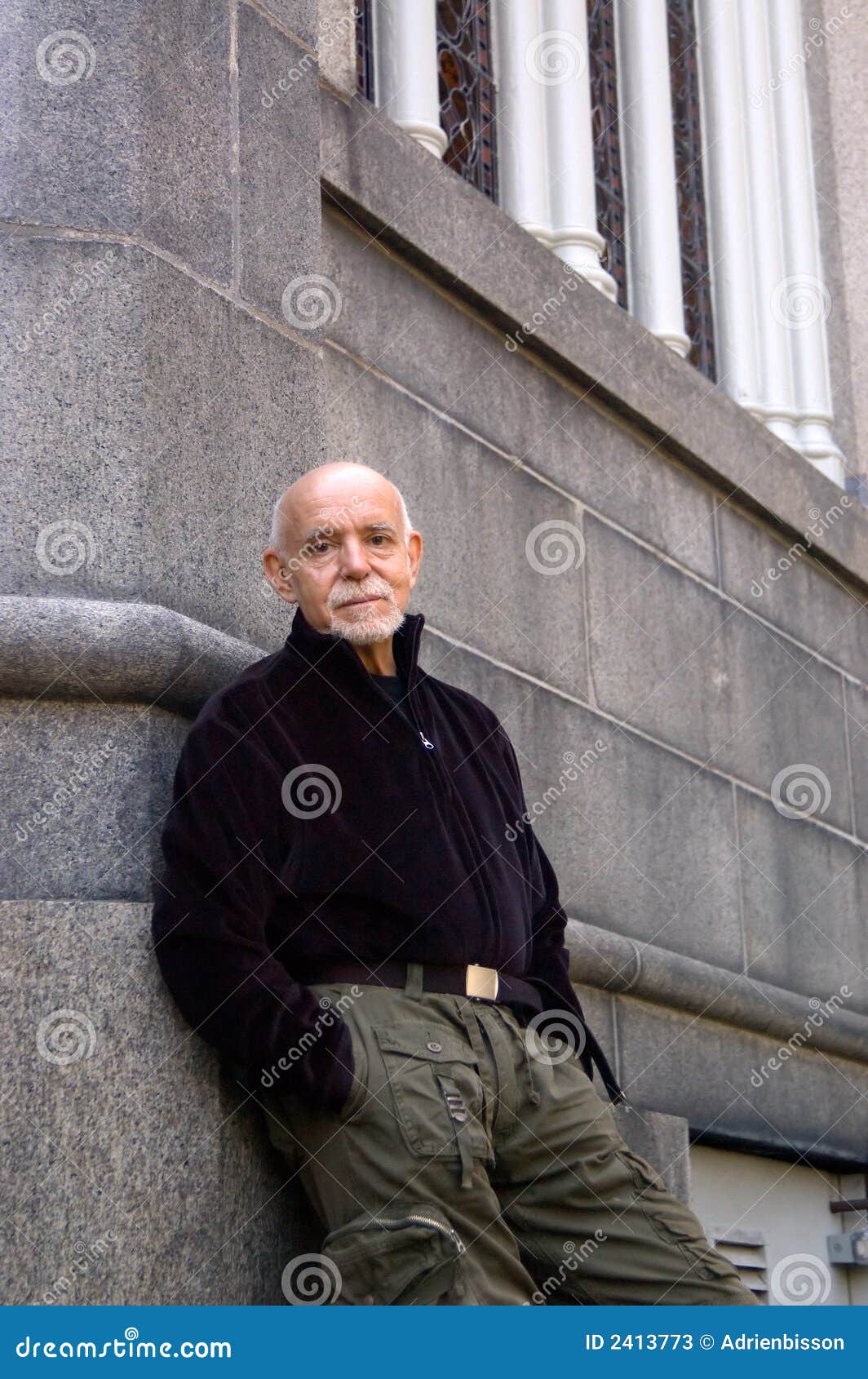 Older man leaning stock image. Image of retirement, modern - 2413773
