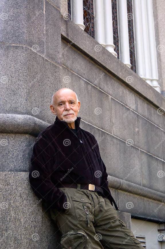 Older man leaning stock image. Image of retirement, modern - 2413773