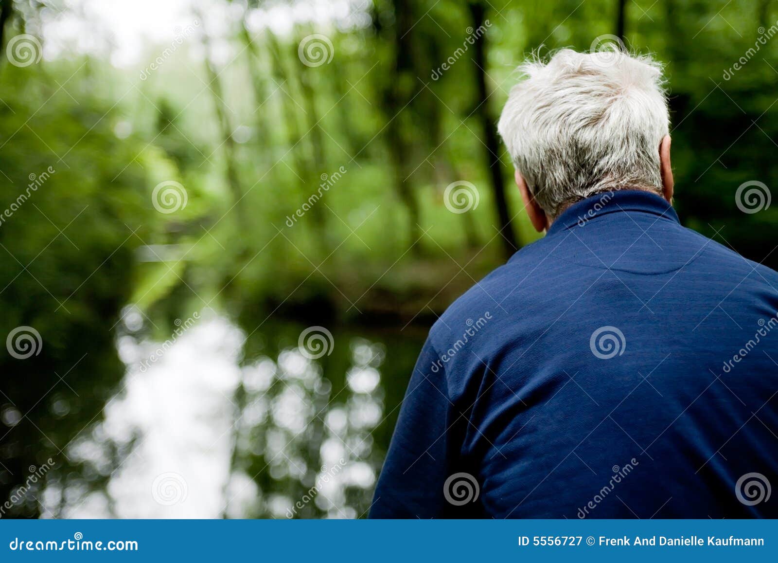 Older Man Overlooking a Stream Stock Image - Image of male, elderly ...