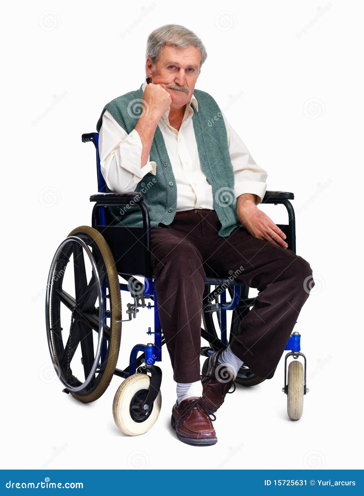 Older Man Sitting Isolated on a Wheelchair Stock Image - Image of ...