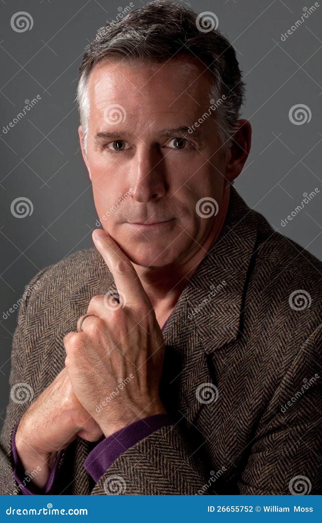 Older Man in Tweed Jacket stock photo. Image of hair - 26655752