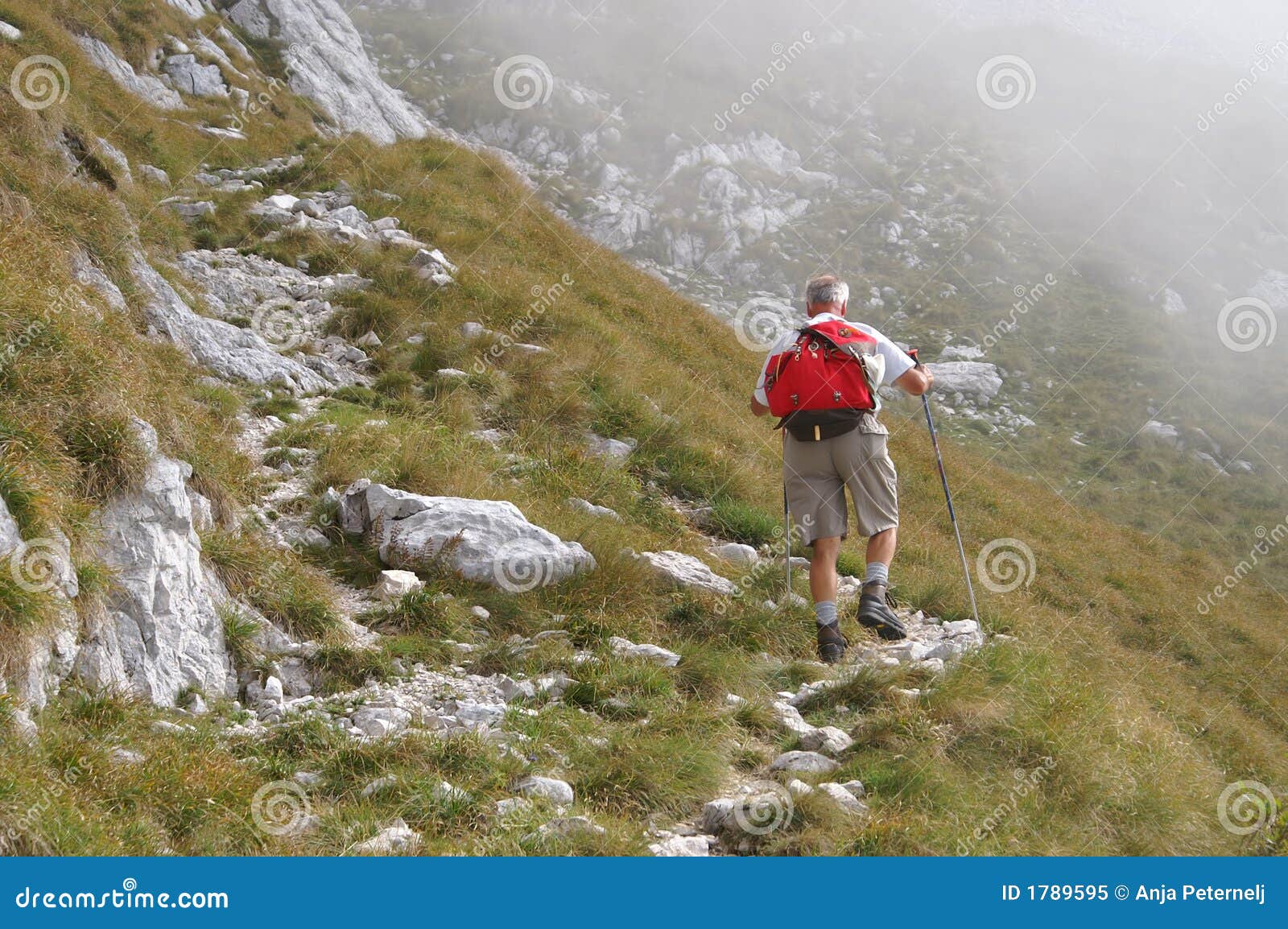 Older Man Walking Uphill Picture. Image: 1789595