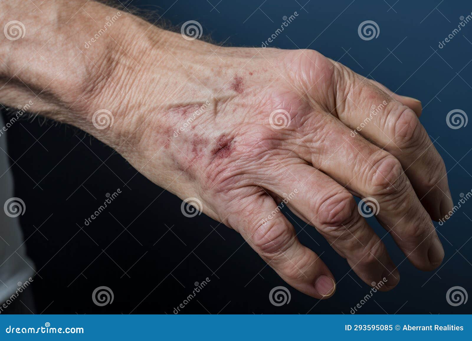 An Older Mans Hand with a Bruise on it Stock Illustration ...