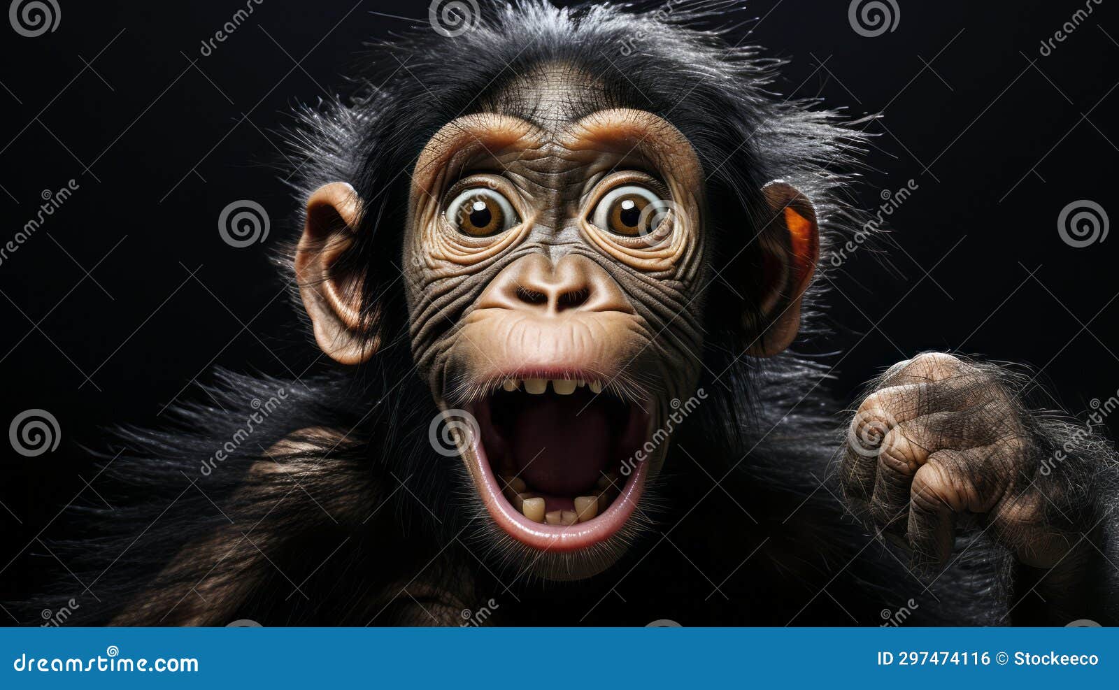 Surprised Chimp: a Playful and Surreal Digital Art Masterpiece Stock ...