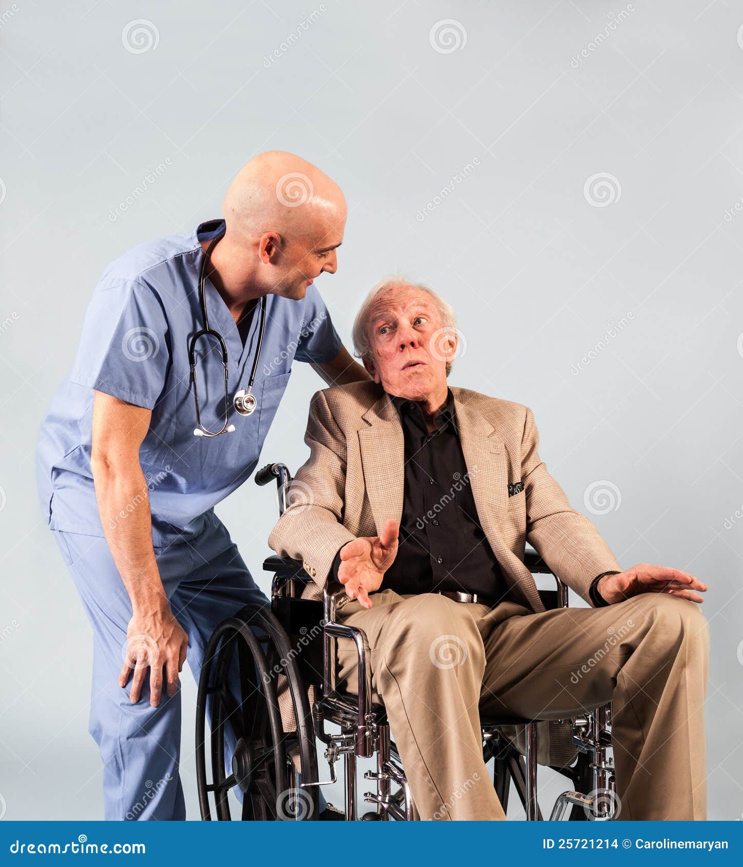 Older Patient Speaks with Male Nurse Stock Photo - Image of positivity ...