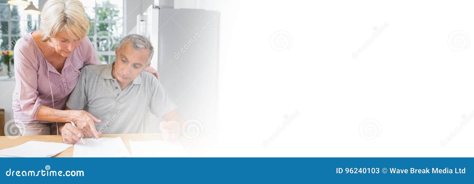 Older People Signing Paper Agreement with Transition Stock Image ...