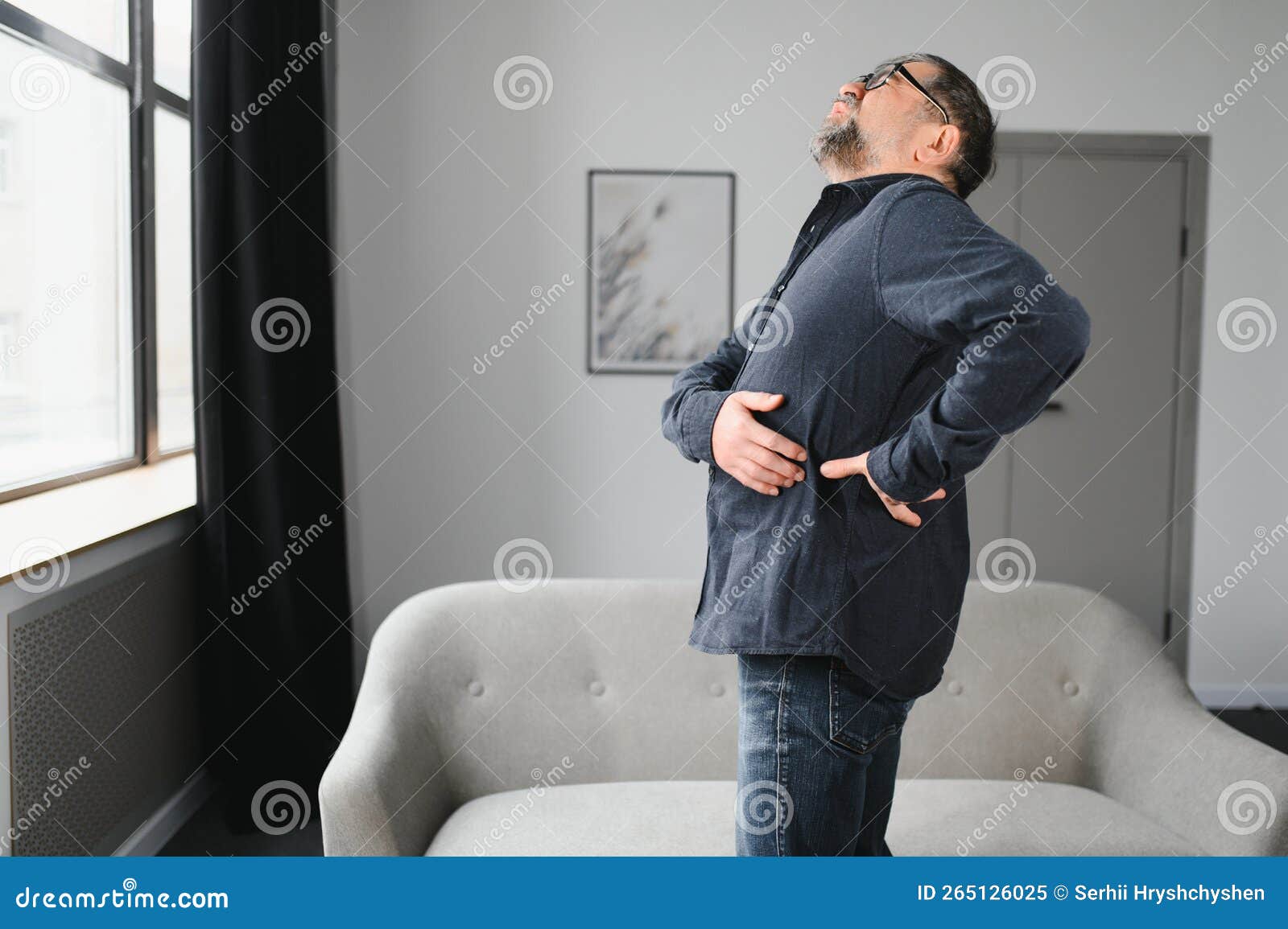 Older Senior Man with Back Pain or Backpain Stock Image - Image of pain ...