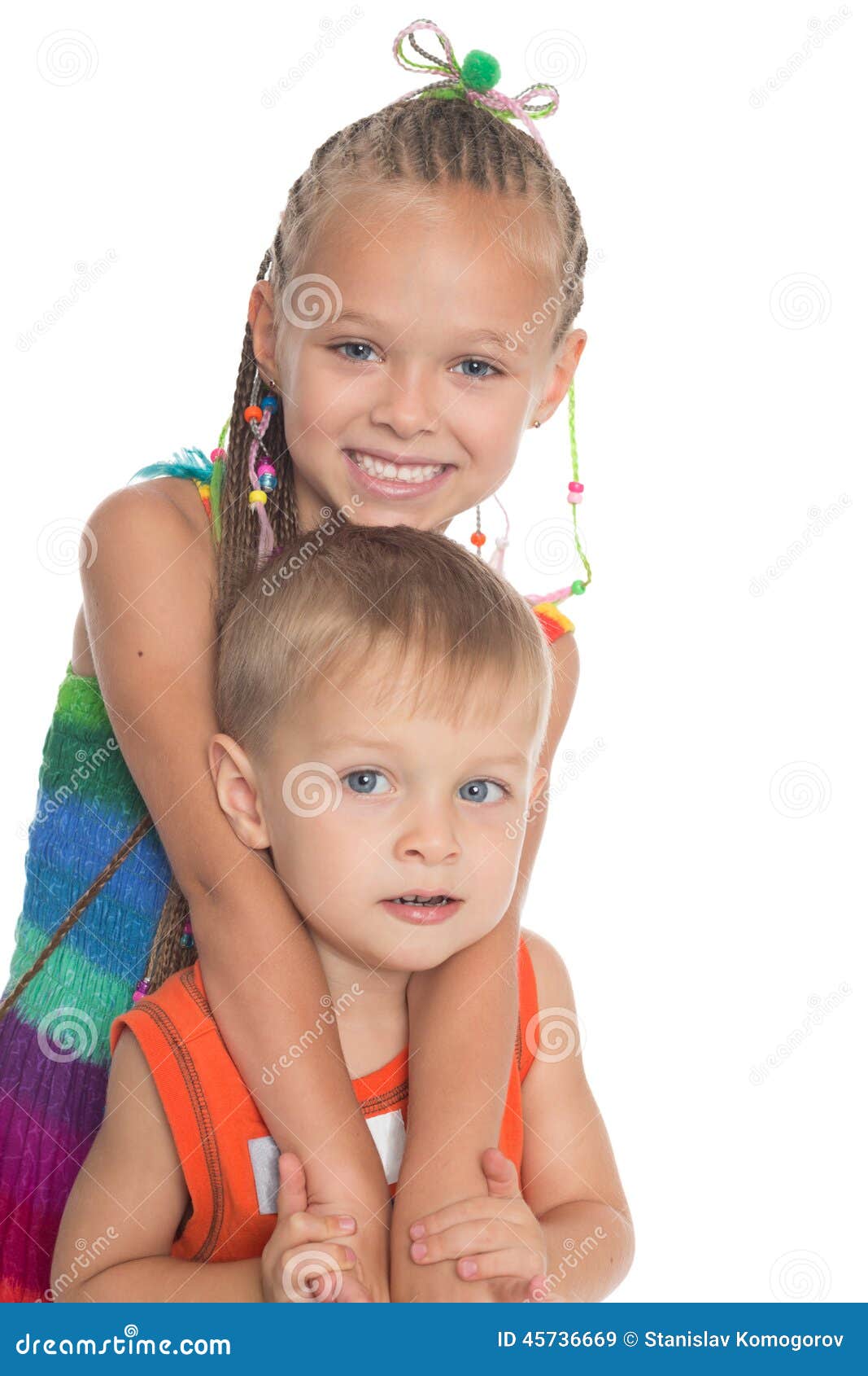 Older Sister Hugging a Sibling Stock Image - Image of brother ...