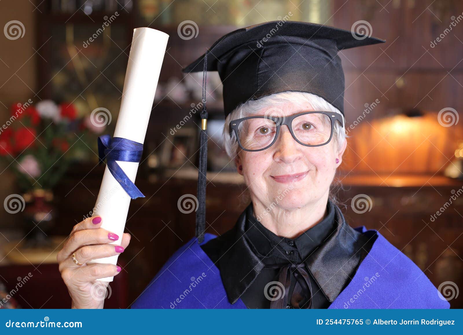 Older Student during Her Graduation Day Stock Image - Image of adult ...