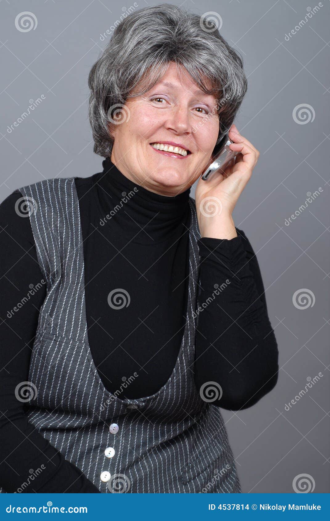 Older woman calling stock photo. Image of female, conversation - 4537814