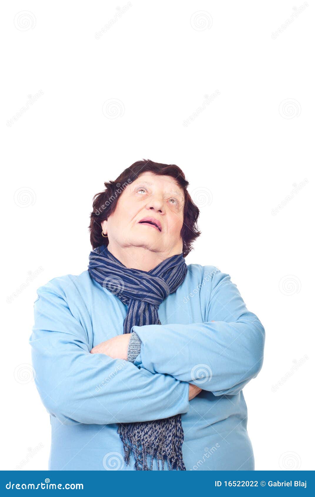 Older woman looking up stock photo. Image of lady, hands - 16522022