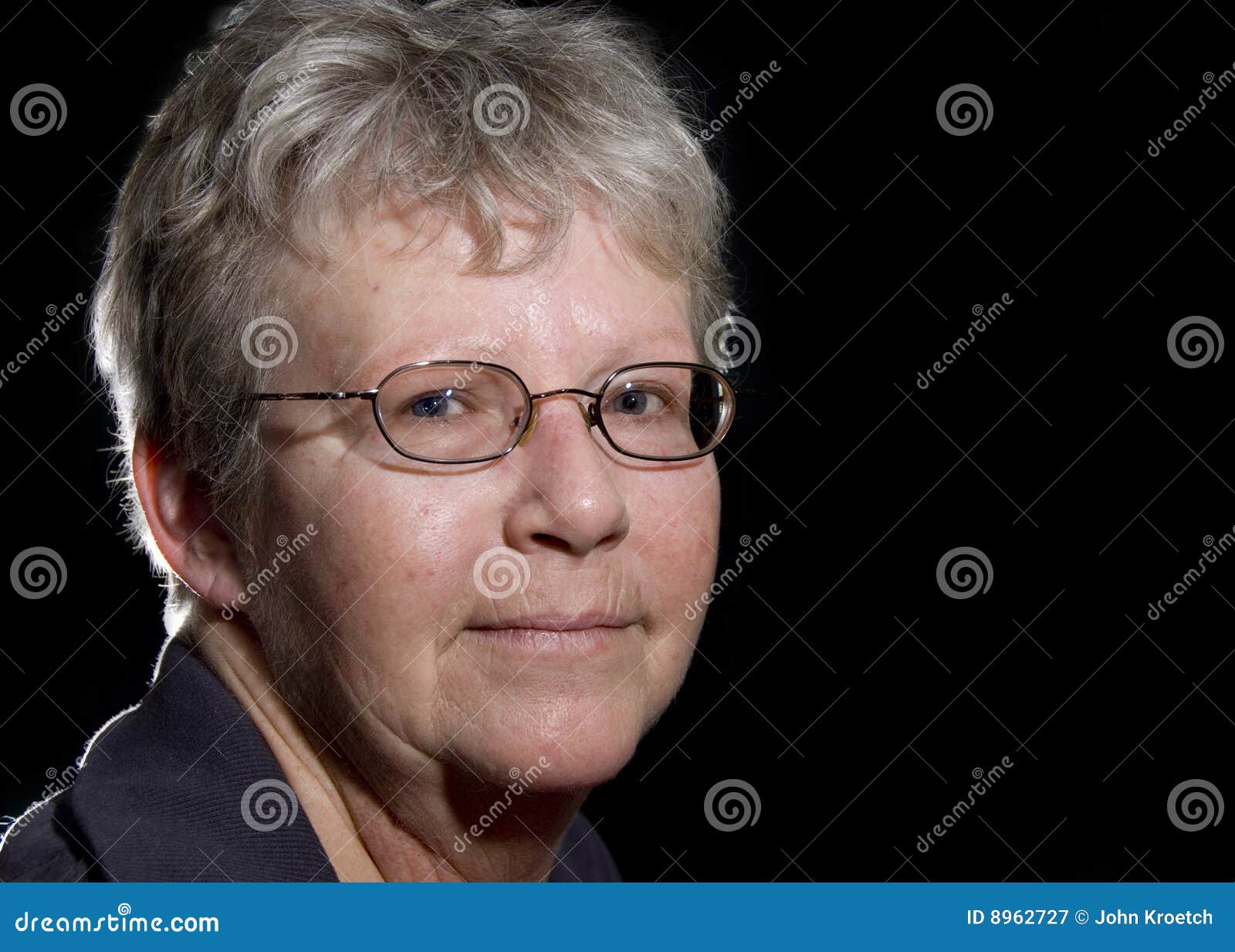 Older Woman in Shadows stock image. Image of looks, hair - 8962727