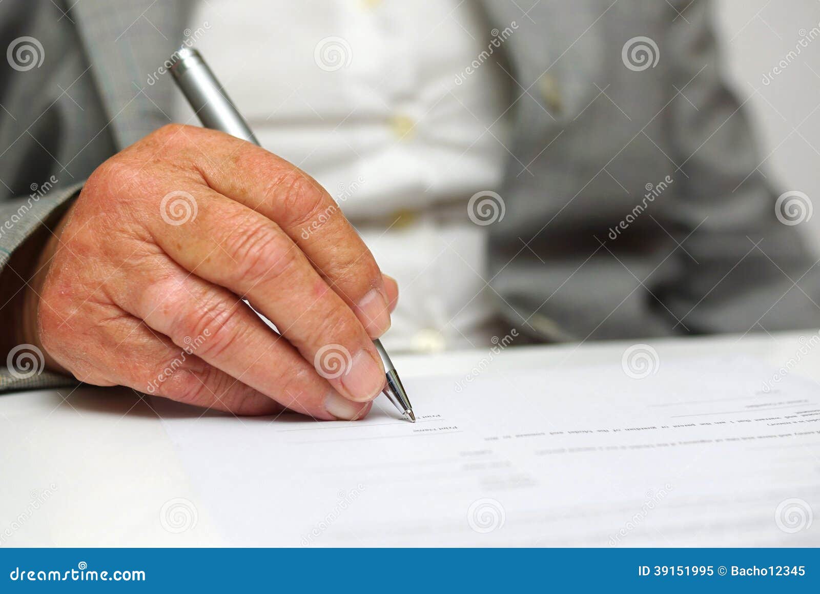 Older Woman Signing the Document Stock Image - Image of legacy ...