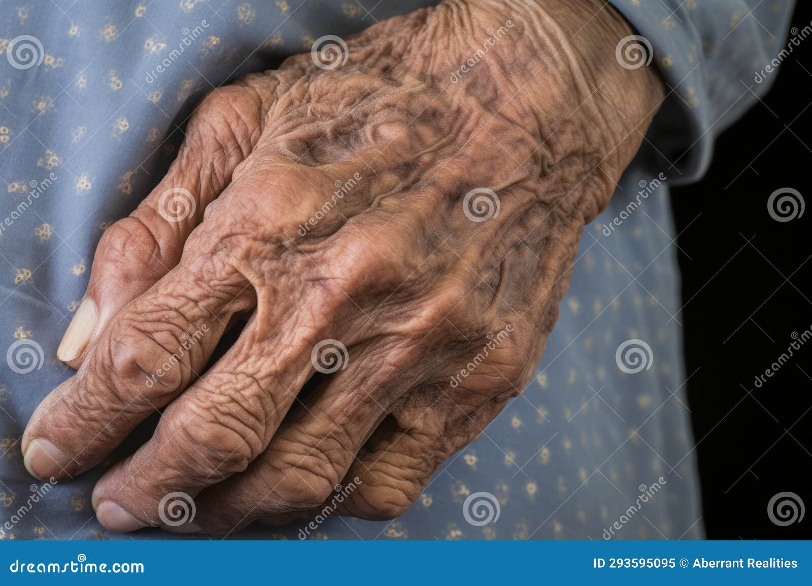 An Older Womans Hands with Wrinkles on Them Stock Illustration ...