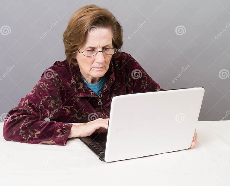 Older Women Using the Computer Stock Photo - Image of social, mature ...