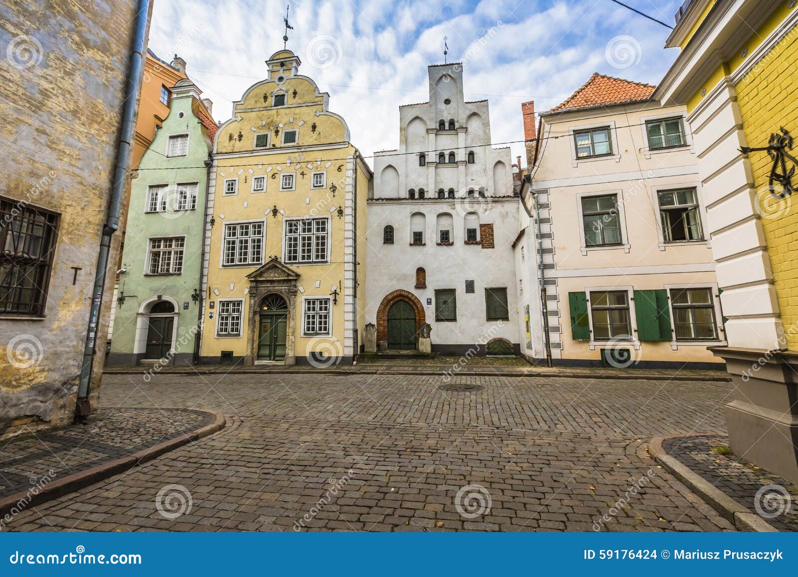 Oldest Buildings in Riga Latvia - the Three Brothers Stock Photo ...