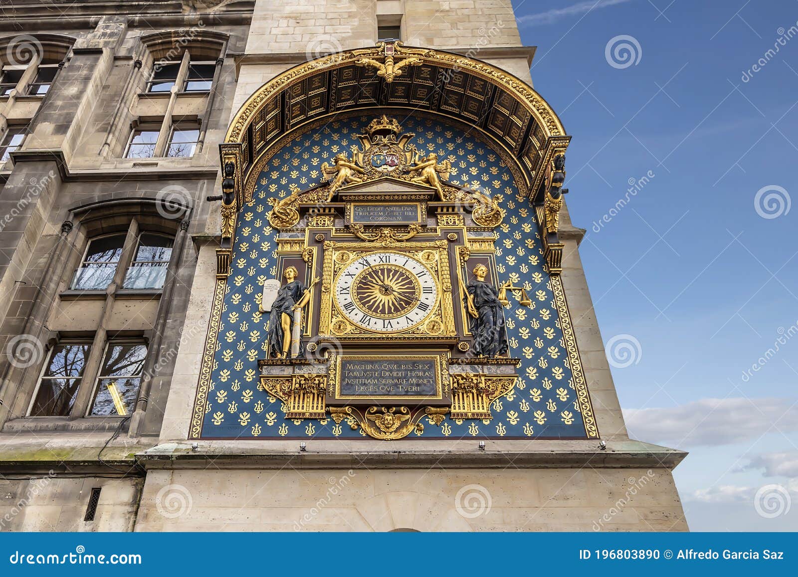 The Oldest Clock in Conciergerie, Paris Stock Photo - Image of france ...