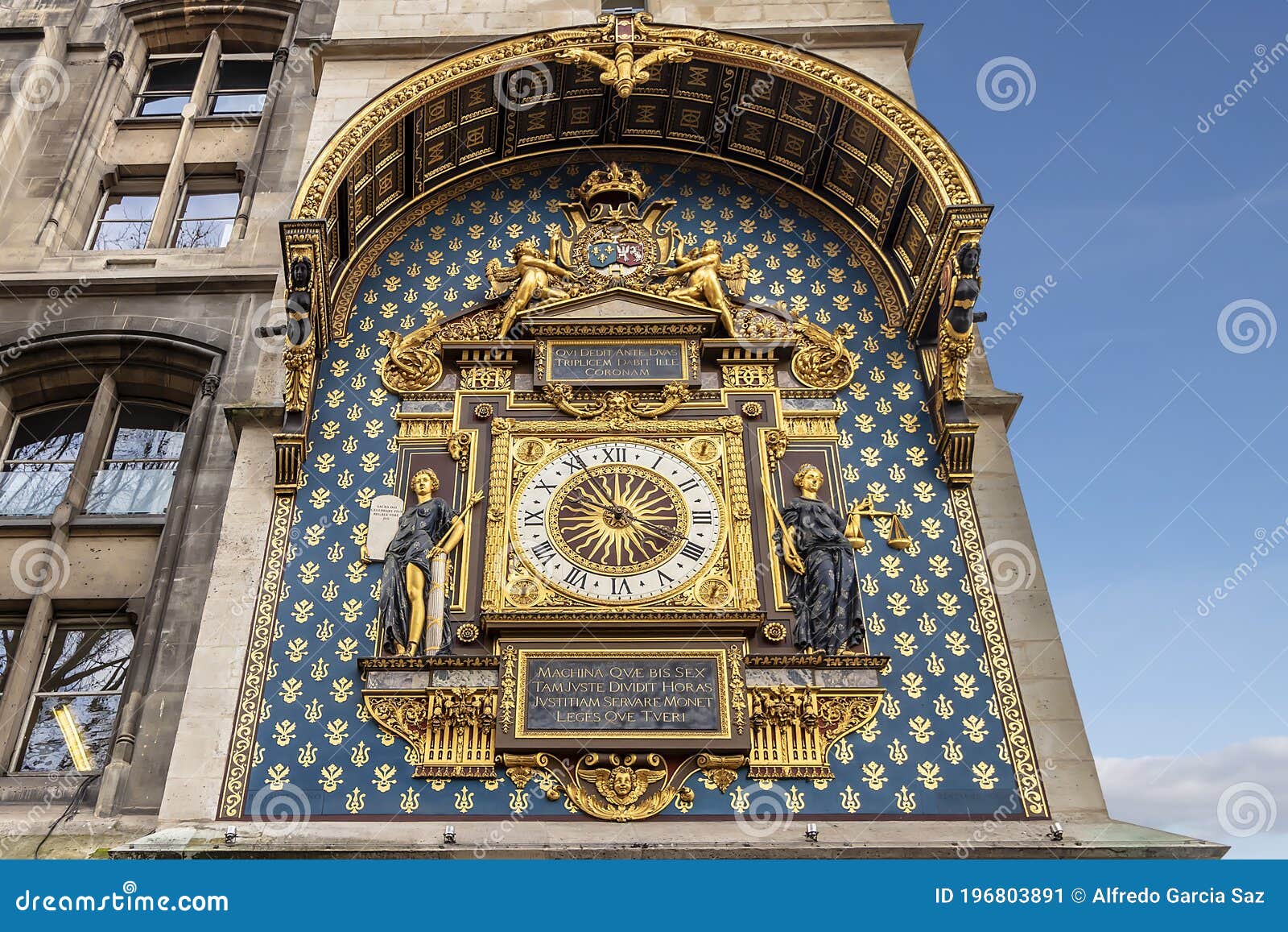 The Oldest Clock in Conciergerie, Paris Stock Image - Image of clock ...