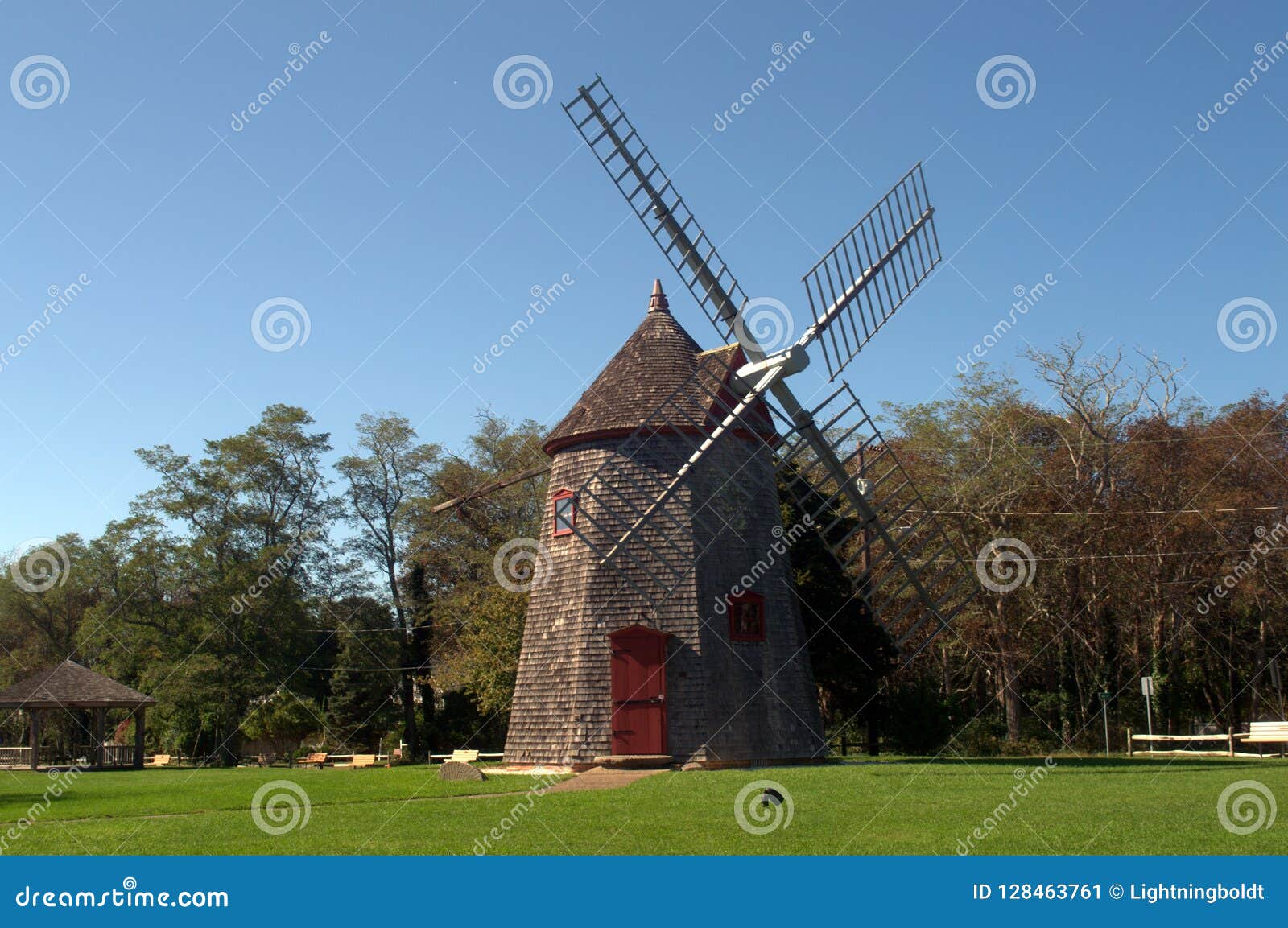 Oldest Windmill on Cape Cod, Eastham MA Front View. Stock Image - Image ...