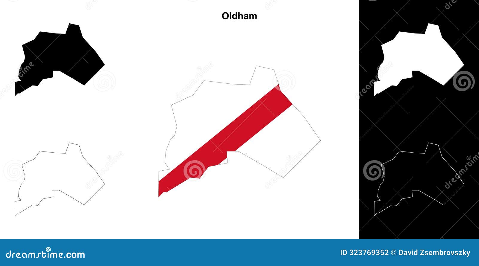 Oldham outline map stock illustration. Illustration of boundaries ...