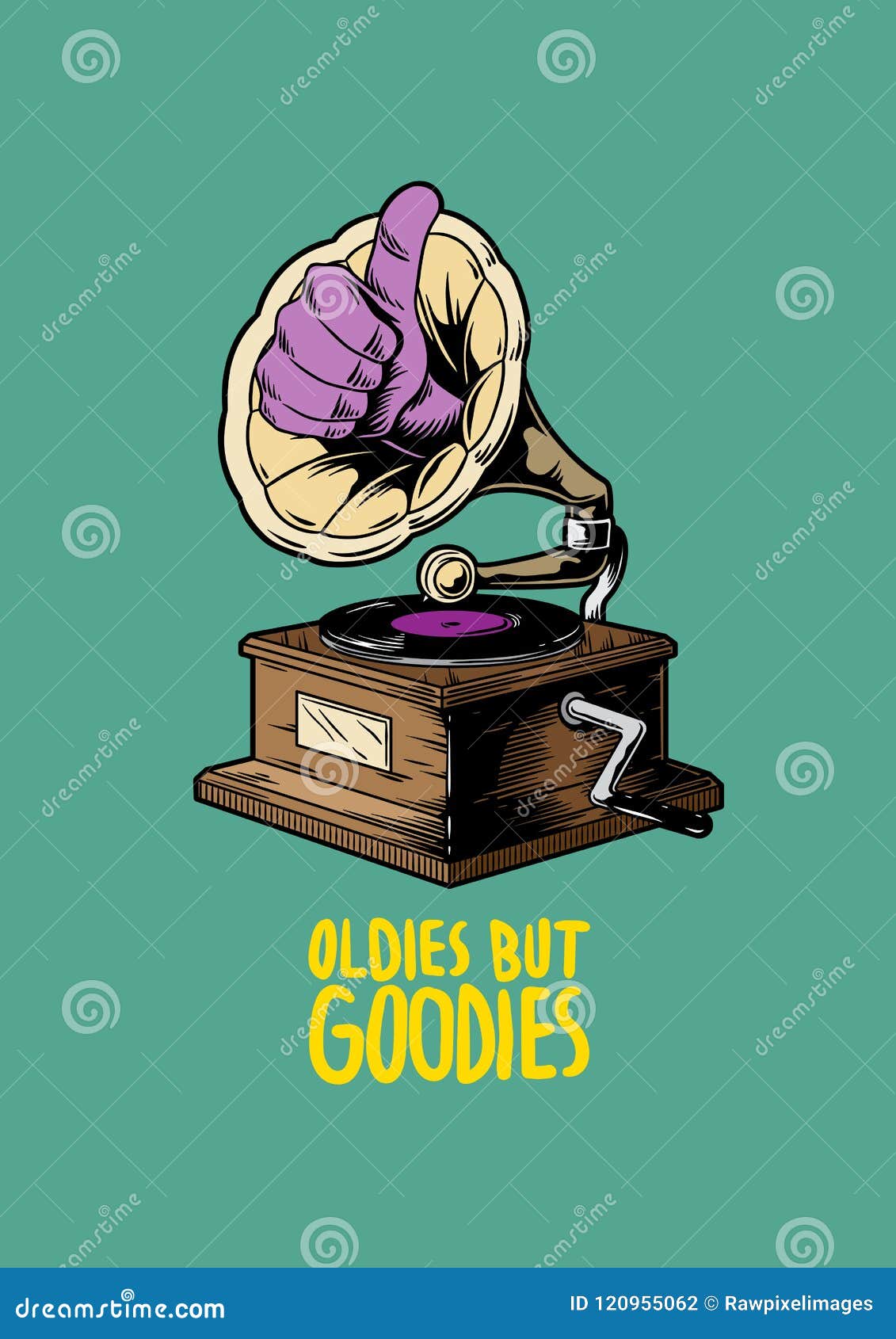 Oldies 45 RPM Rock And Roll Music Records Cartoon Vector ...